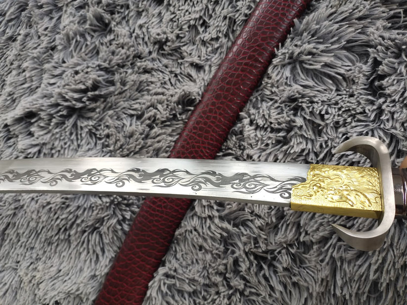 LOONGSWORD High Carbon Steel Etch Blade Chinese Handmade Sword ...