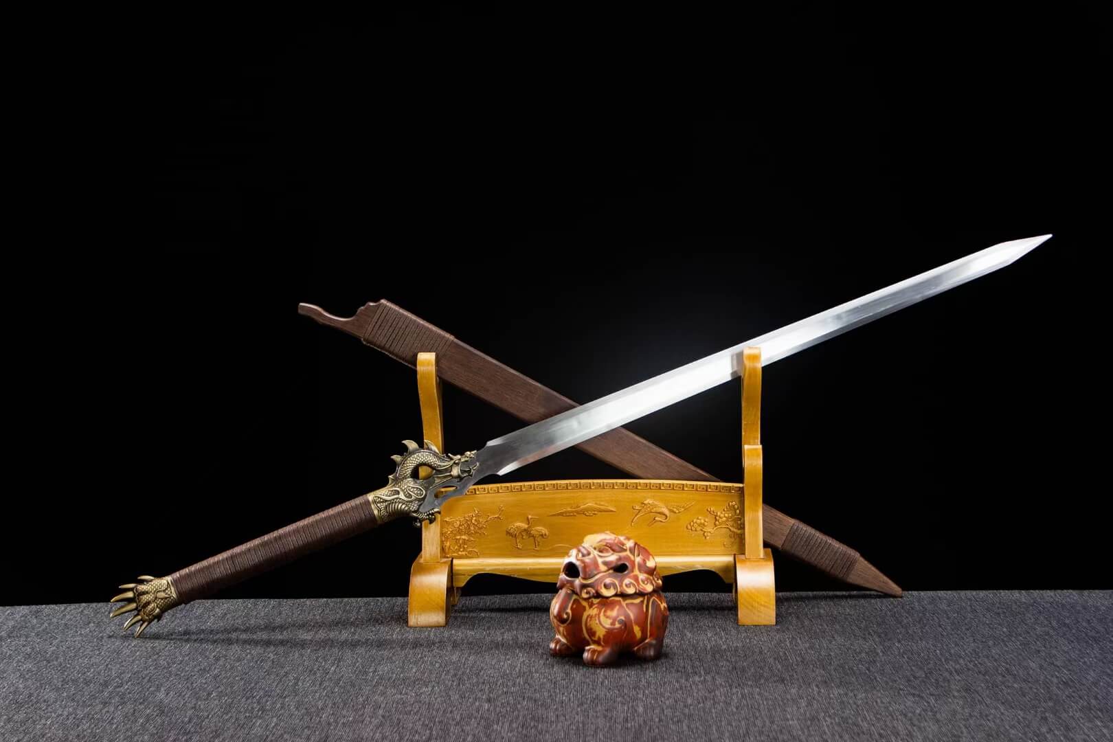 Chinese Loong Jian Swords Real,Hand Forged high Carbon Steel Blade,Al ...