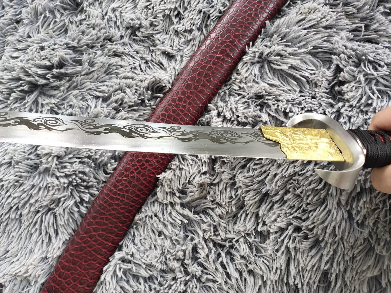 LOONGSWORD High Carbon Steel Etch Blade Chinese Handmade Sword ...