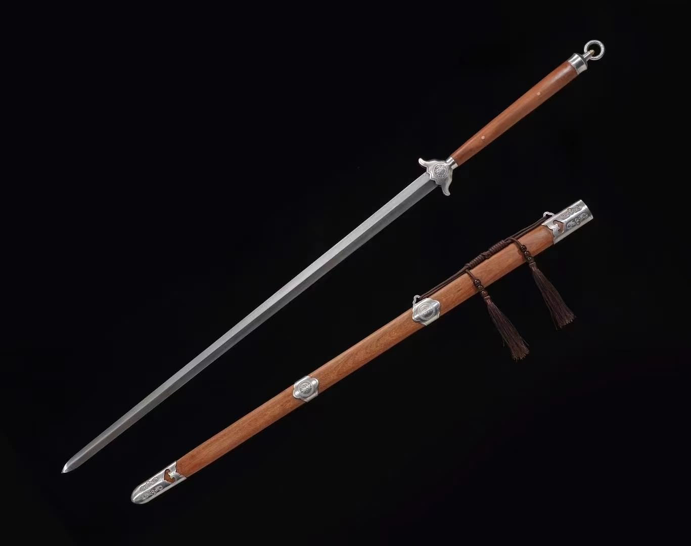 LOONGSWORD Chinese Two-Handed Sword Real(Forged Damascus Steel Blade ...