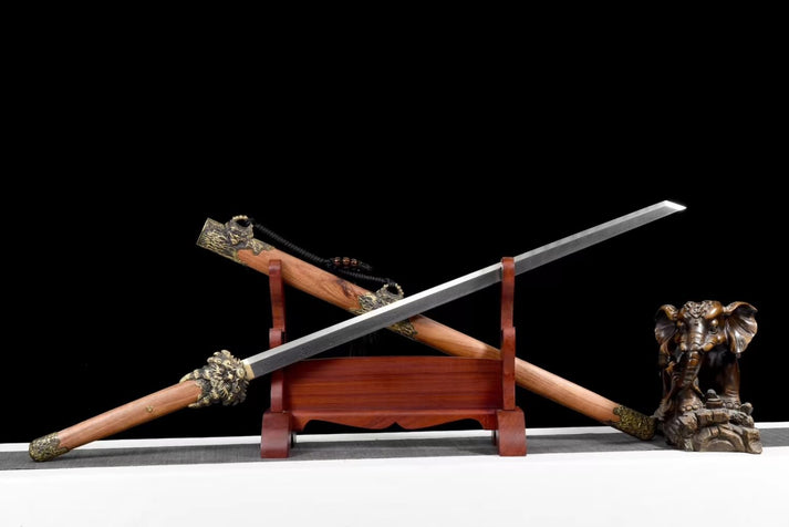 LOONGSWORD Full Tang Chinese Tang Sword(Forged Damascus Steel Blade ...