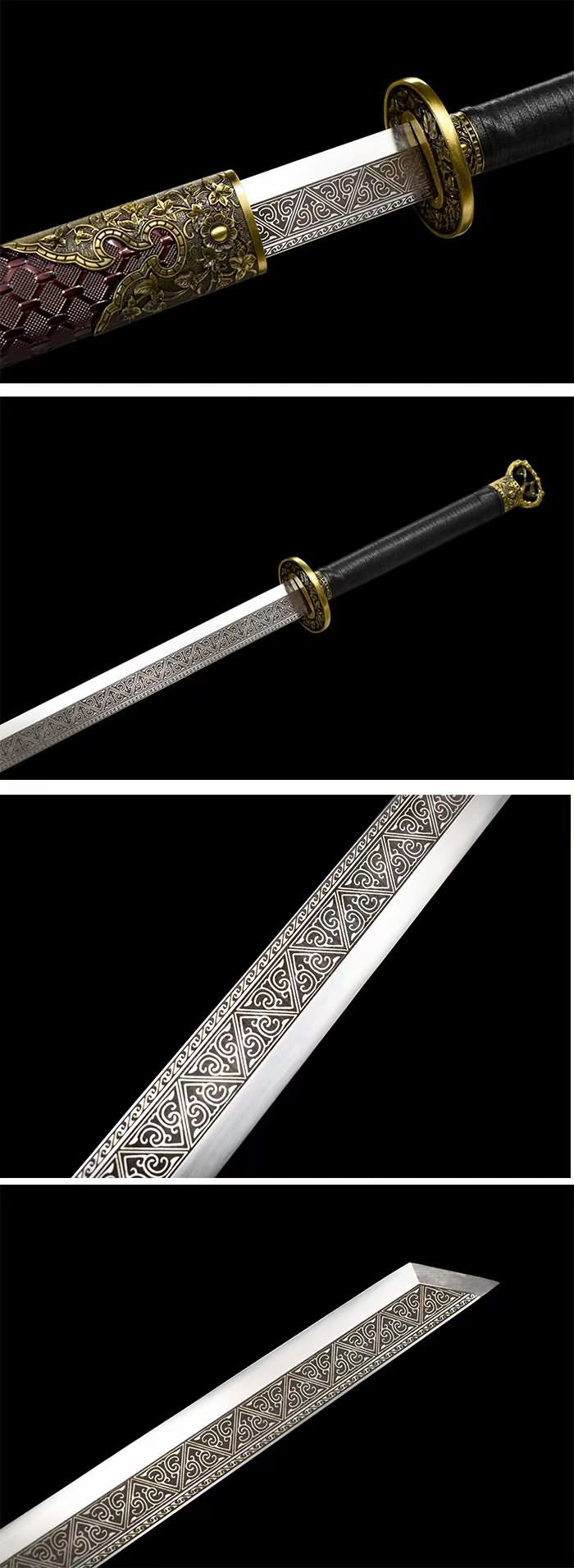 LOONGSWORD Chinese Tang Hengdao Sword-Forged Spring Steel Blade ...