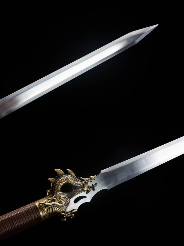 Chinese Loong Jian Swords Real,Hand Forged high Carbon Steel Blade,Al ...