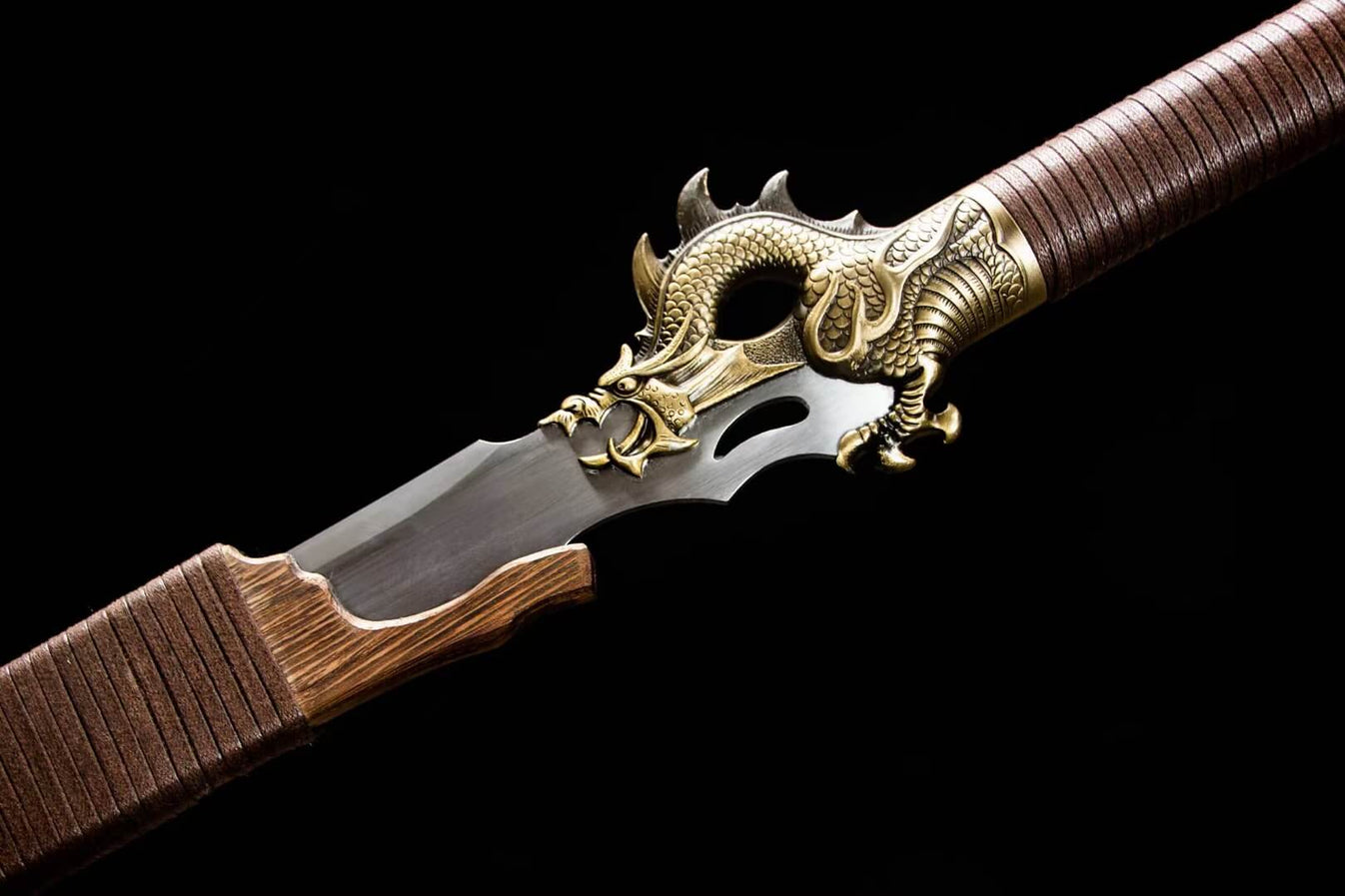 Chinese Loong Jian Swords Real,Hand Forged high Carbon Steel Blade,Al ...