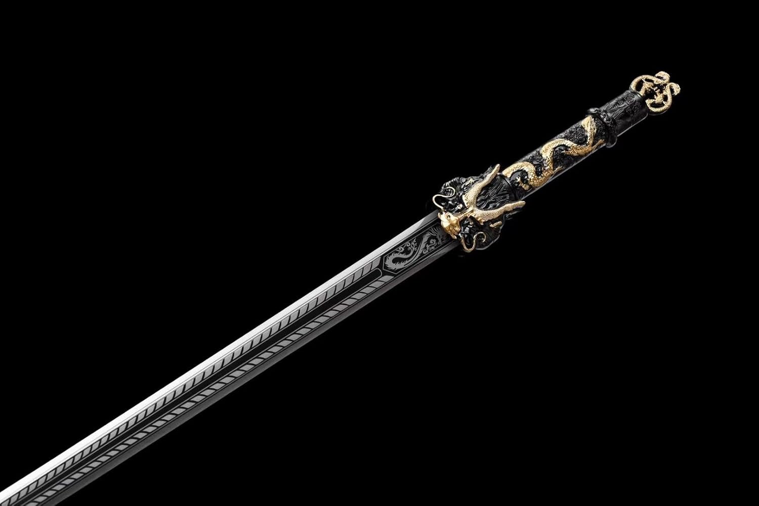 Dragon King Sword,Forged High Manganese Steel Blade,Double-Edged with ...