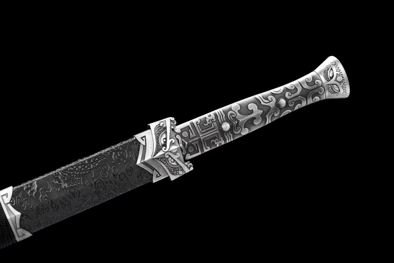 LOONGSWORD High Manganese Steel Etched Blade, Solid Wood scabbard ...