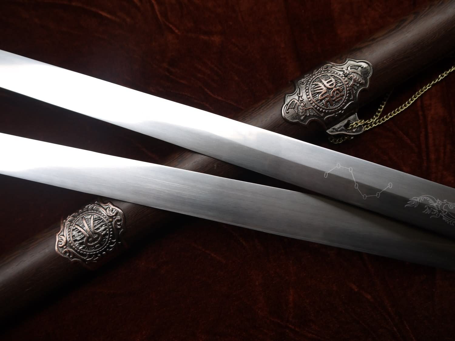 Longquan sword/China's Double-Sword/Rosewood Scabbard/Stainless Steel ...