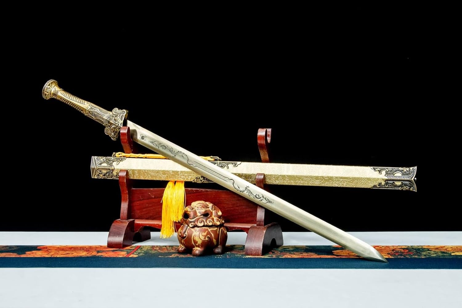 LOONGSWORD Chinese Han Jian Sword - High Manganese Steel Blade ...