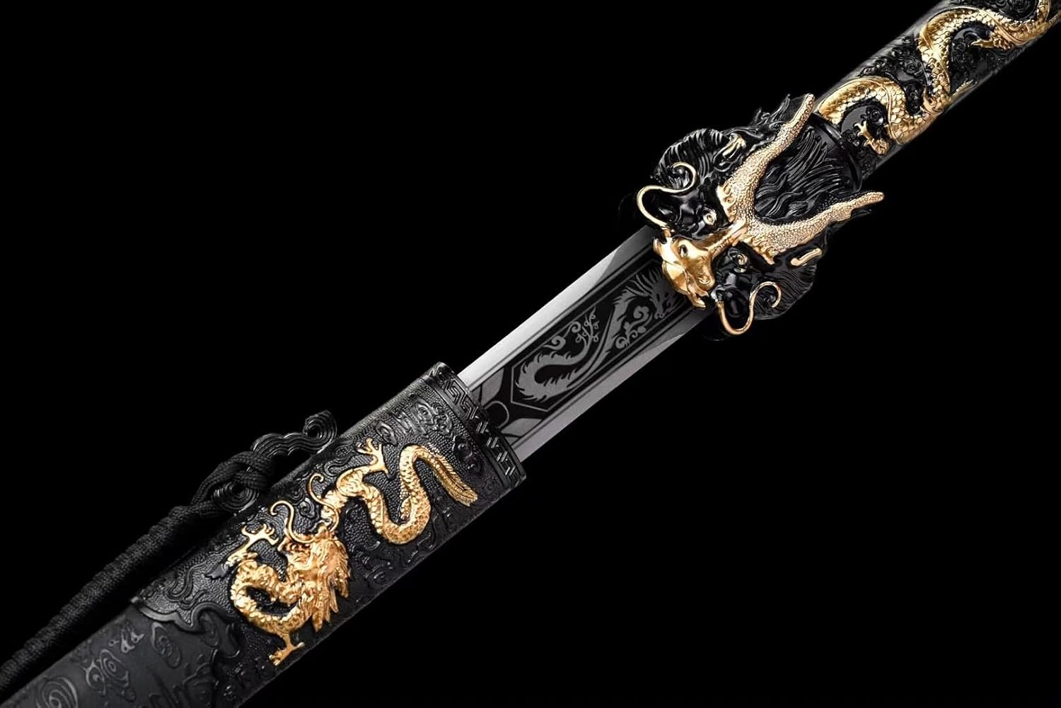 Dragon King Sword,Forged High Manganese Steel Blade,Double-Edged with ...