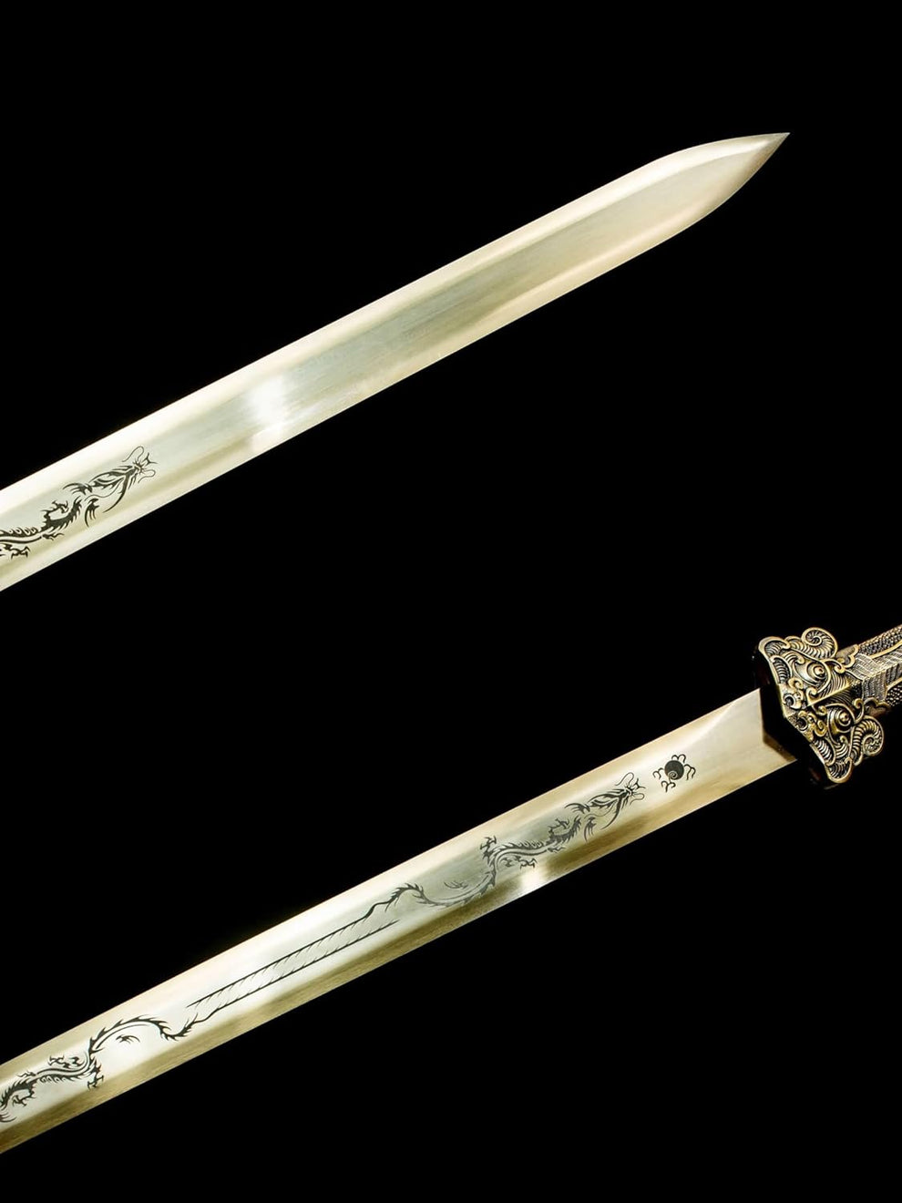 LOONGSWORD Chinese Han Jian Sword - High Manganese Steel Blade ...