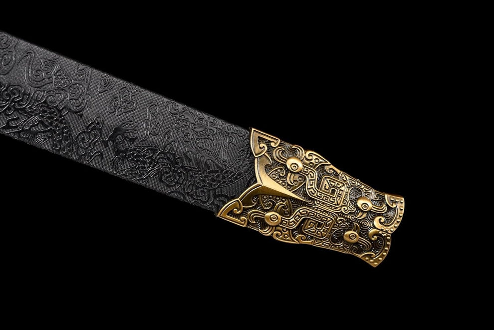 Gold Laser-Engraved Han Jian – Hand-Forged Chinese Sword – Chinese ...
