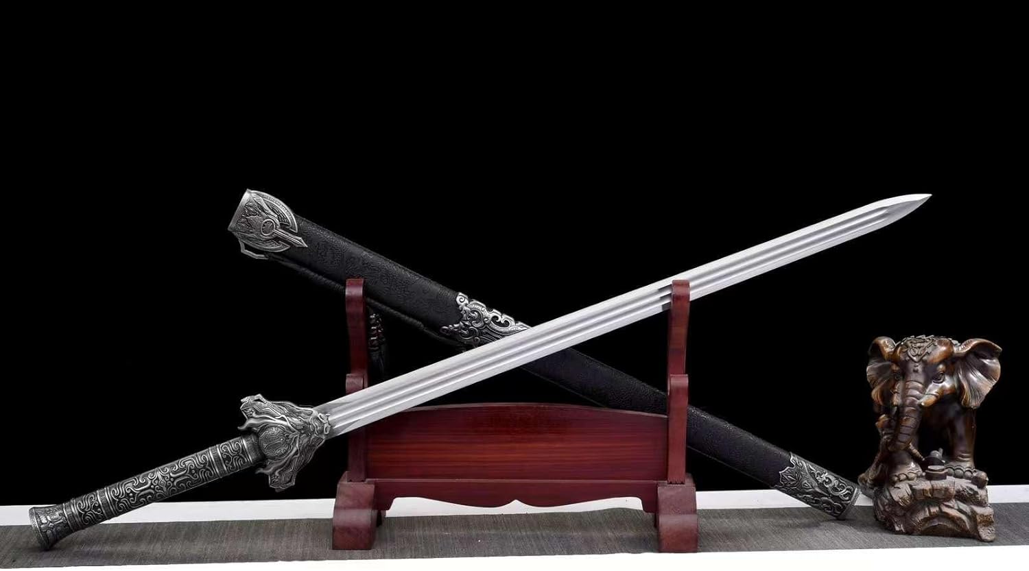 Chinese Dragon Battle Sword - Forged High Carbon steel blade-Dual ...