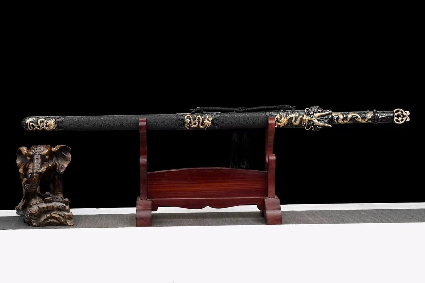 Dragon King Sword,Forged High Manganese Steel Blade,Double-Edged with ...
