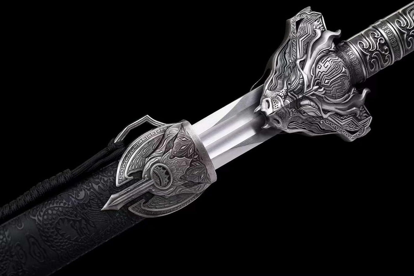 Chinese Dragon Battle Sword - Forged High Carbon steel blade-Dual ...