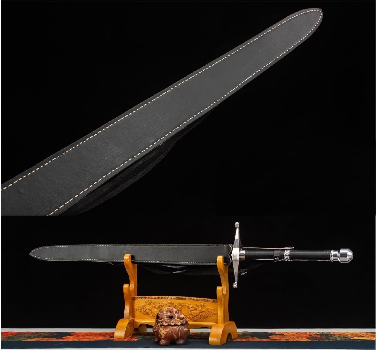 Western Sword–Hand-Forged High Carbon Steel Double-Edged Blade,Full ...