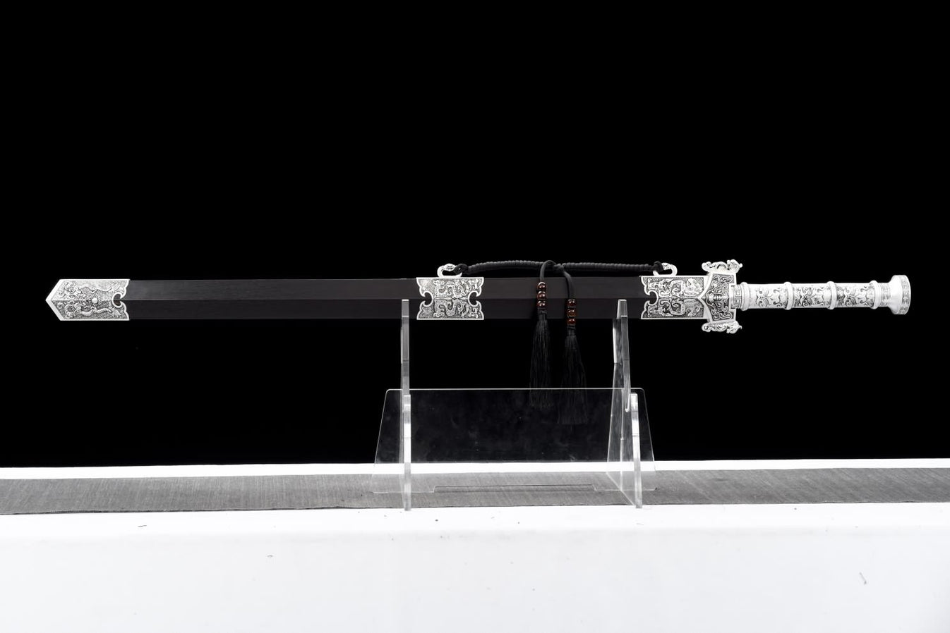 Chinese Swords Han jian Sword Real,Hand Forged Damascus Blades,Black ...