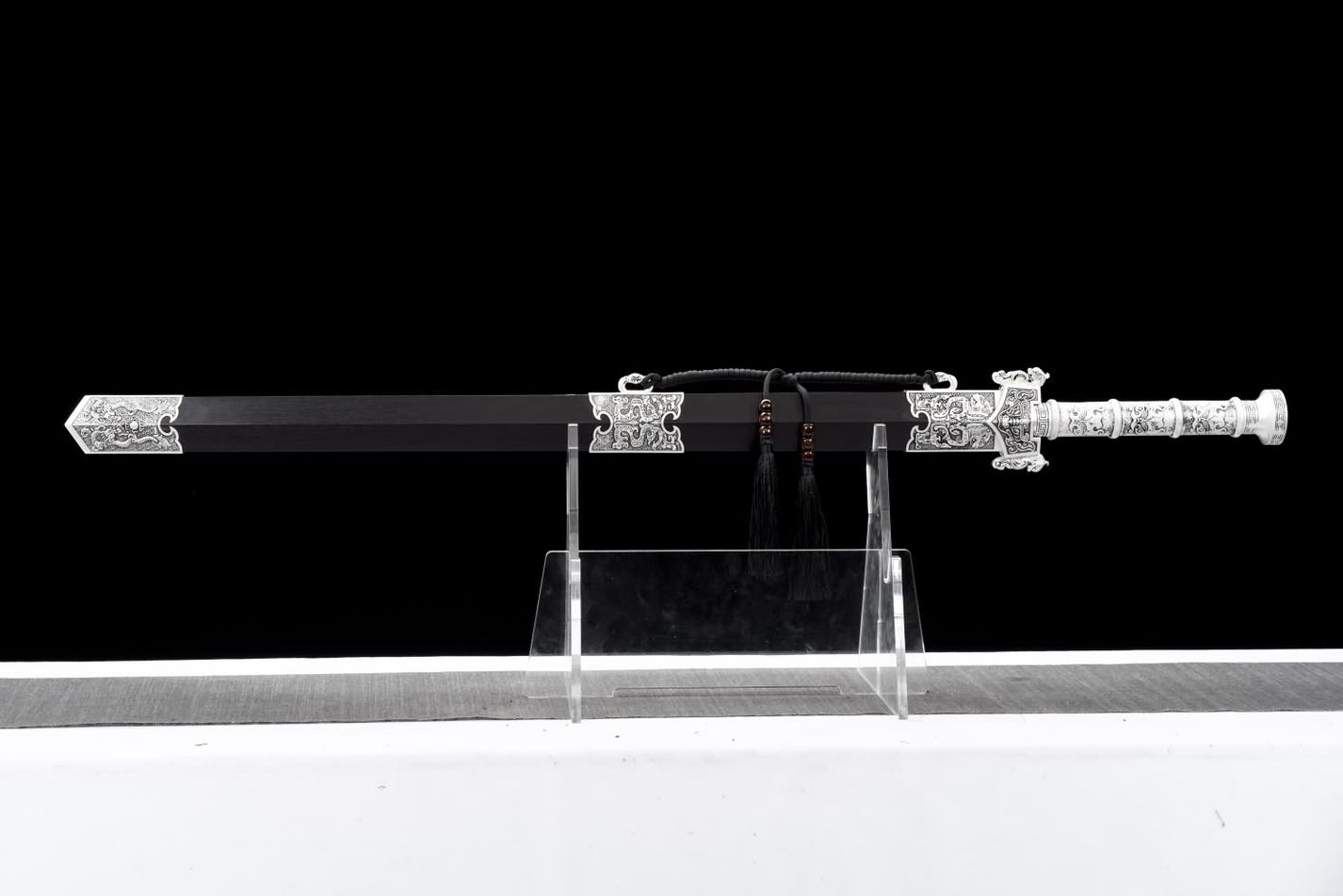Chinese Swords Han jian Sword Real,Hand Forged Damascus Blades,Black ...