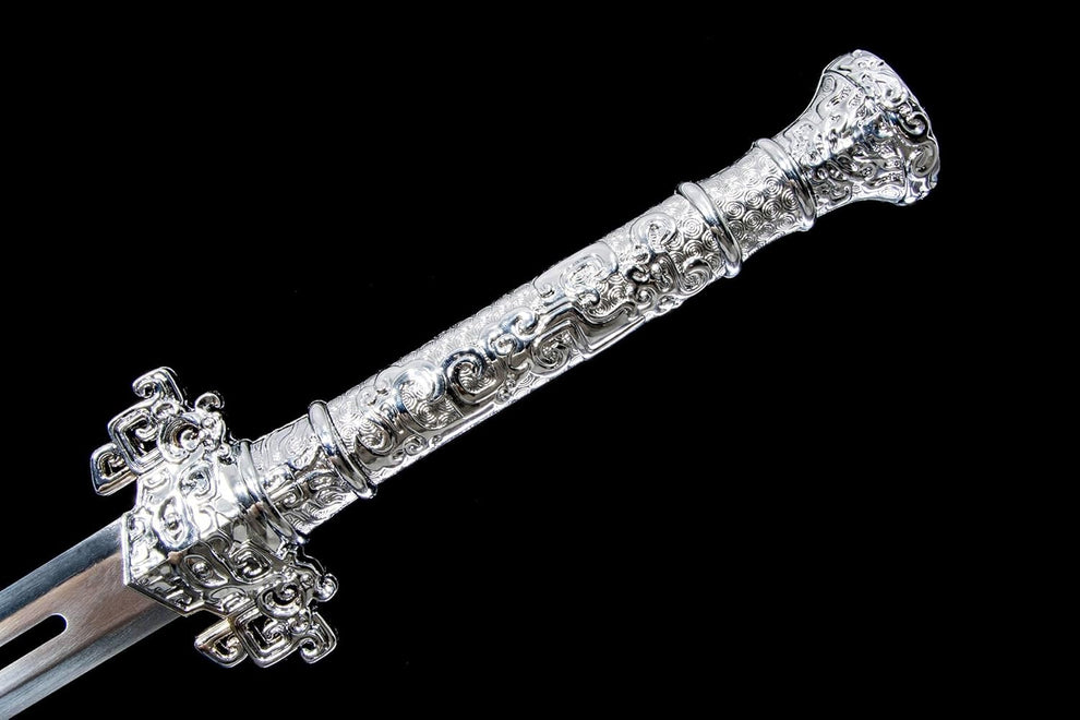 Forged Chinese Hollow-Design Han Jian Sword High carbon Steel Blade ...