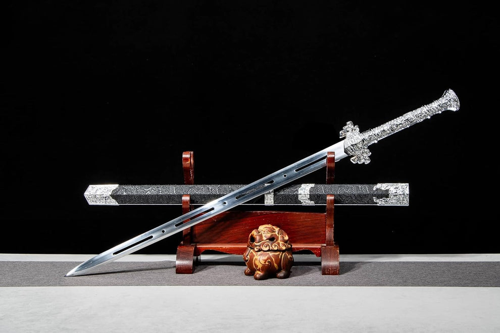 Forged Chinese Hollow-Design Han Jian Sword High carbon Steel Blade ...