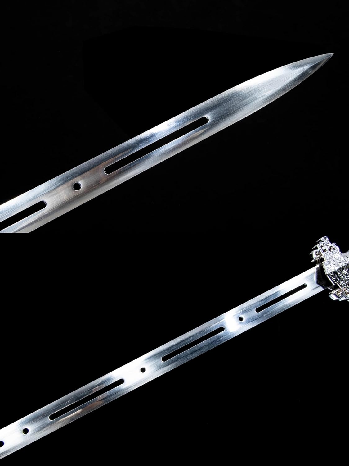 Forged Chinese Hollow-Design Han Jian Sword High carbon Steel Blade ...