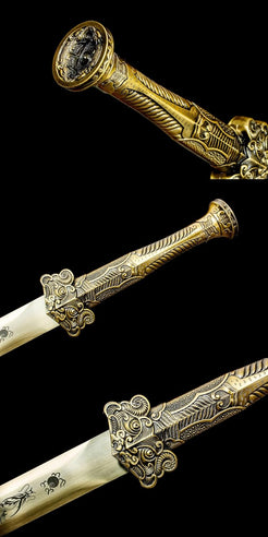 LOONGSWORD Chinese Han Jian Sword - High Manganese Steel Blade ...