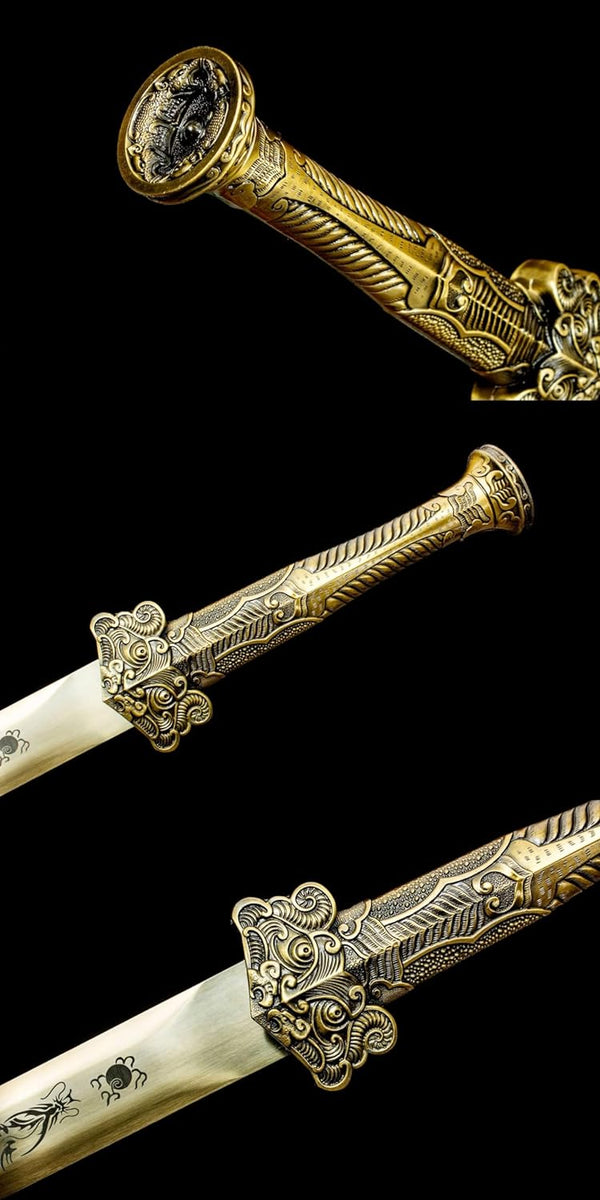 LOONGSWORD Chinese Han Jian Sword - High Manganese Steel Blade ...