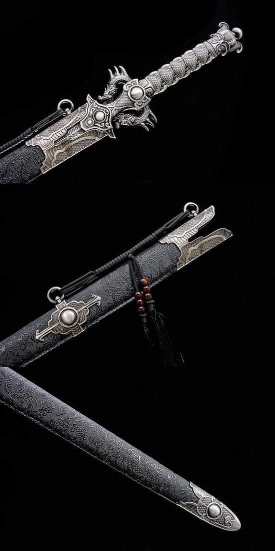 LOONGSWORD Double Dragon Han Sword – Hand‑Forged High‑Manganese Steel ...