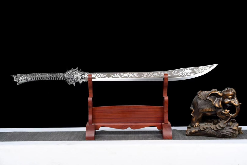 LONGSWORD Handmade Dadao Cow-Tail Sword with Forged High Carbon Steel ...