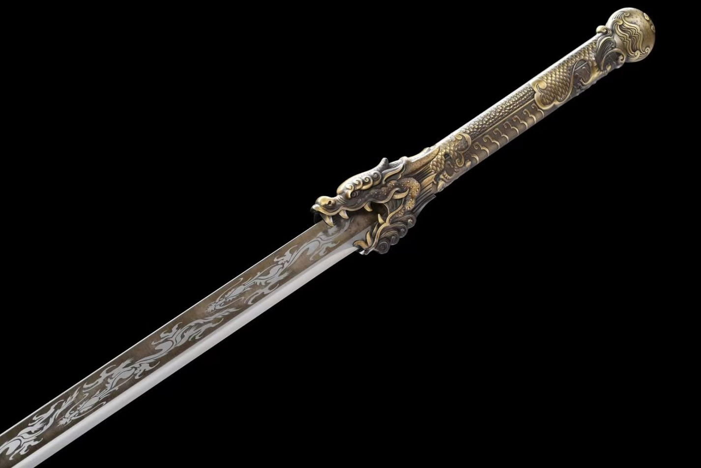 LOONGSWORD - Chinese Dragon Handle Tang dao Sword, High Carbon Steel ...