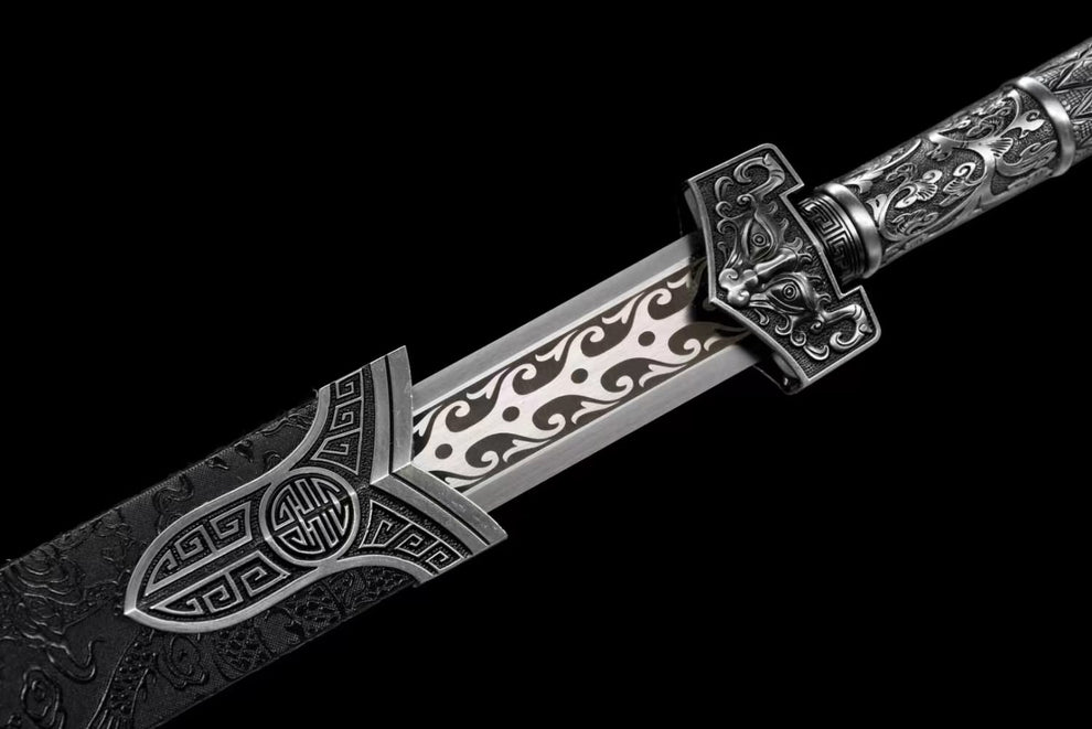 LOONGSWORD Chinese Han jian Sword Real Forged high carbon steel blade ...