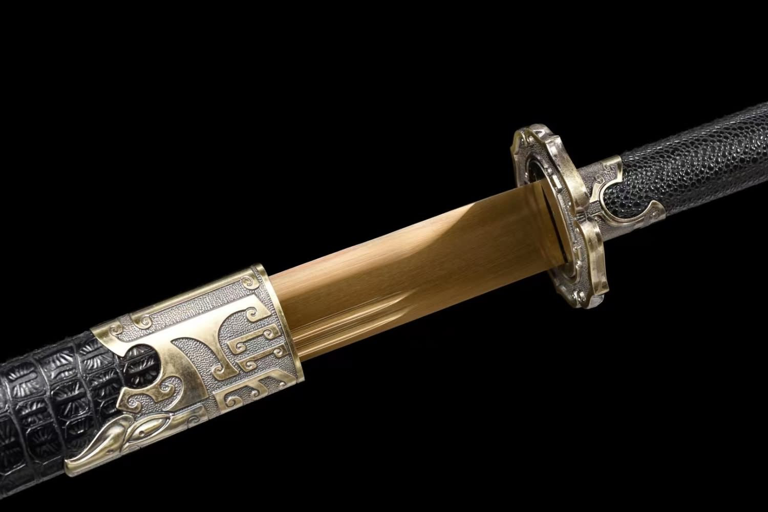 LONGSWORD Handmade Eagle Yanling dao Sword with Forged Golden Blade ...