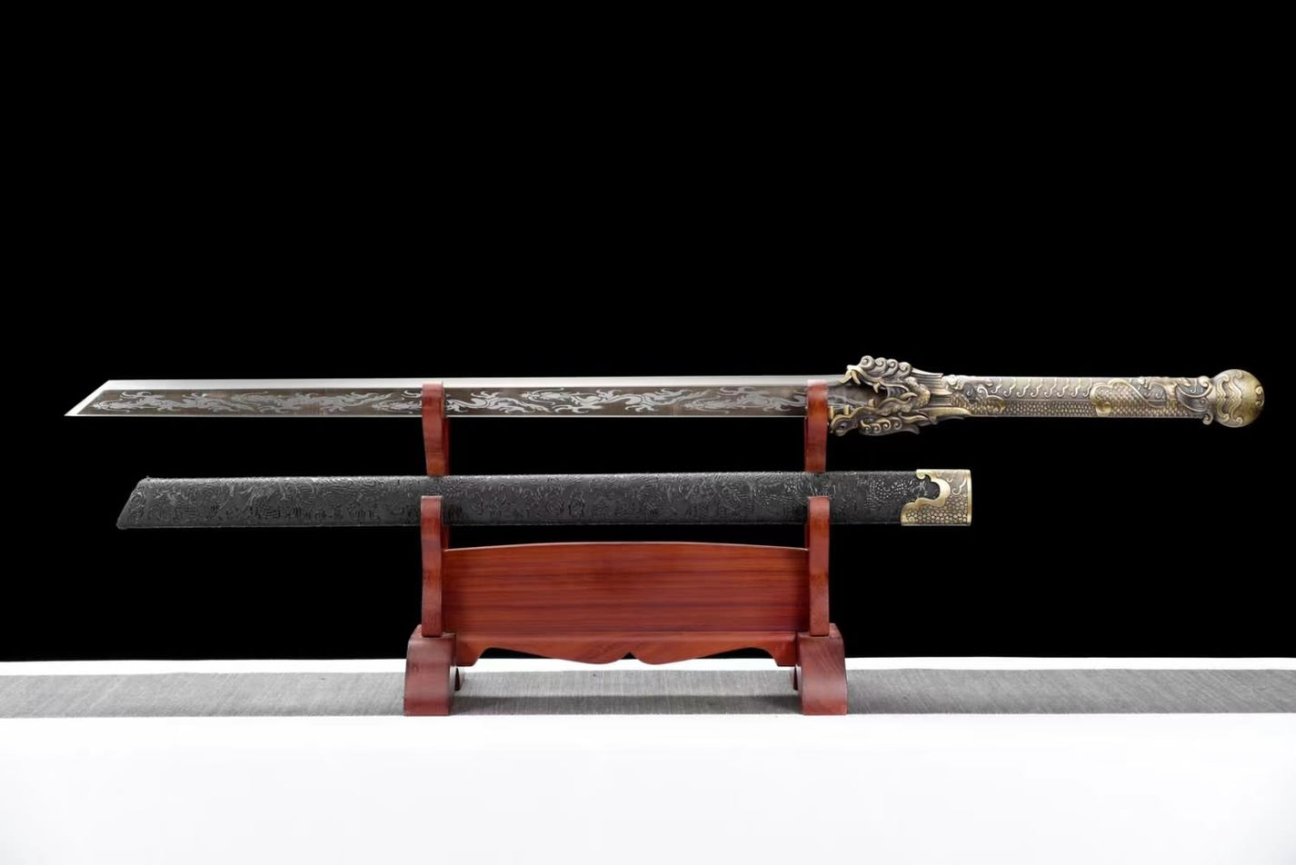 LOONGSWORD - Chinese Dragon Handle Tang dao Sword, High Carbon Steel ...