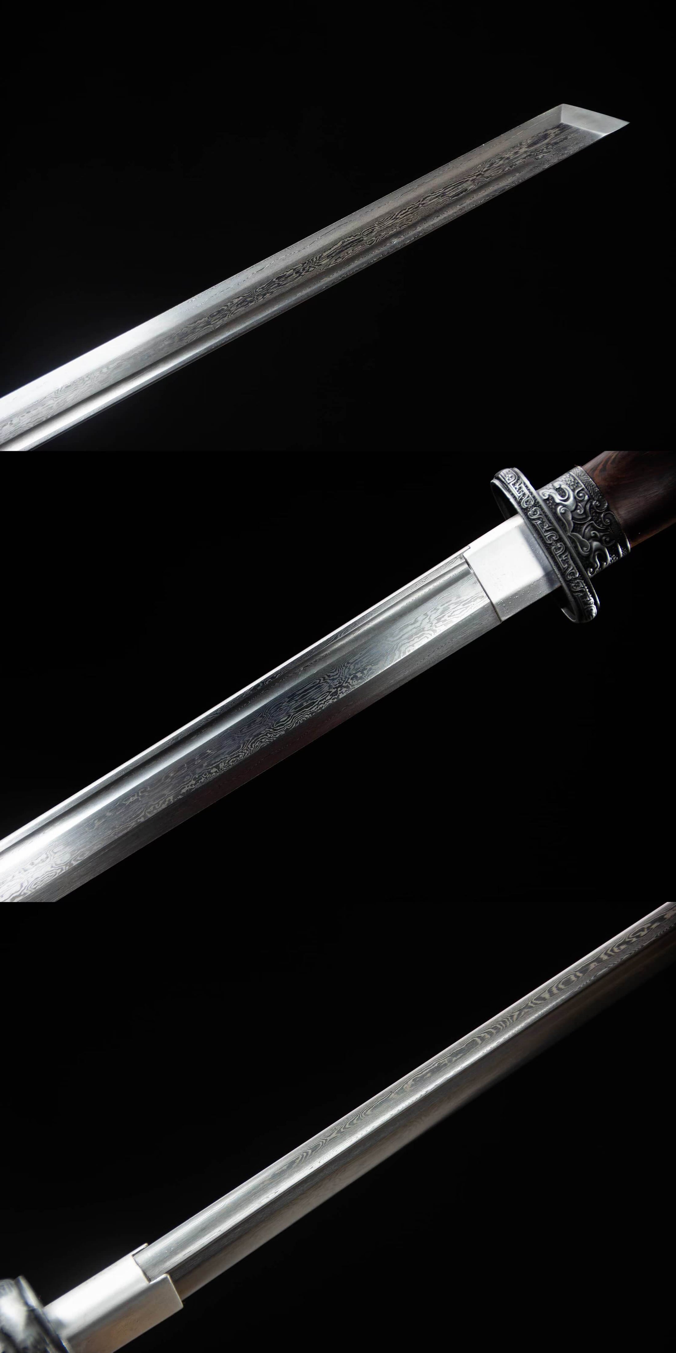 Traditional Chinese Tang dao Sword with Damascus Steel Blade – Chinese ...