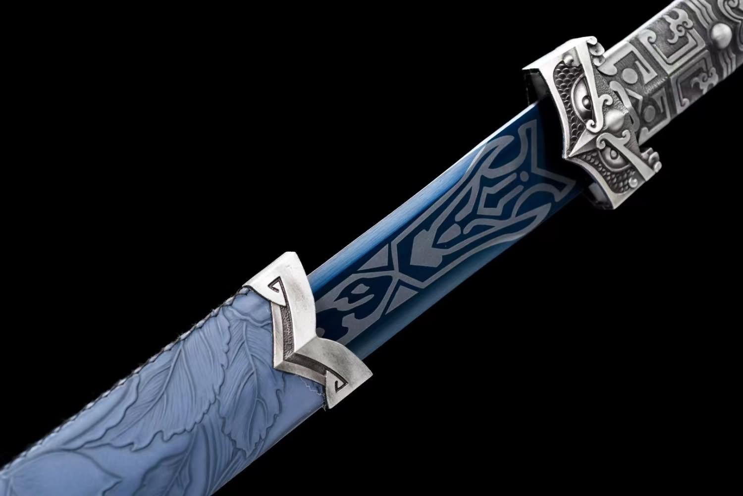 LOONGSWORD Chinese Han jian Sword-Forged High Carbon Steel Blade,Blue ...