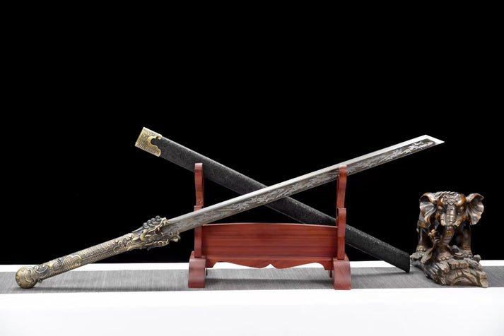 LOONGSWORD - Chinese Dragon Handle Tang dao Sword, High Carbon Steel ...