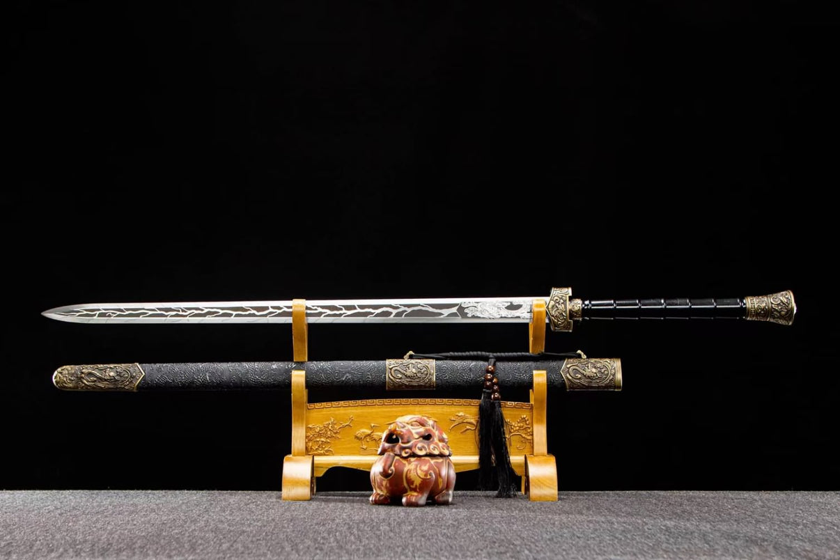Traditional Chinese Han Sword with High Carbon Steel Etched Blade ...