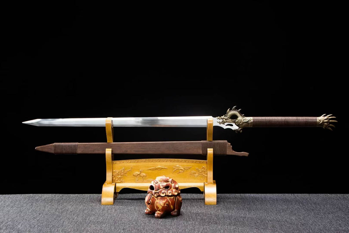 Chinese Loong Jian Swords Real,Hand Forged high Carbon Steel Blade,Al ...