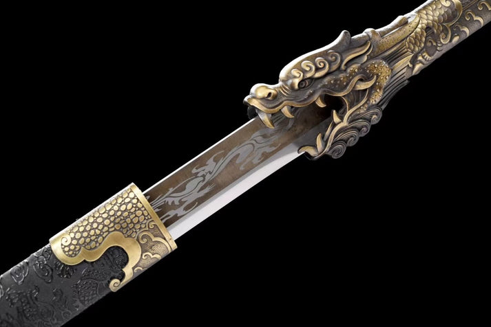 LOONGSWORD - Chinese Dragon Handle Tang dao Sword, High Carbon Steel ...