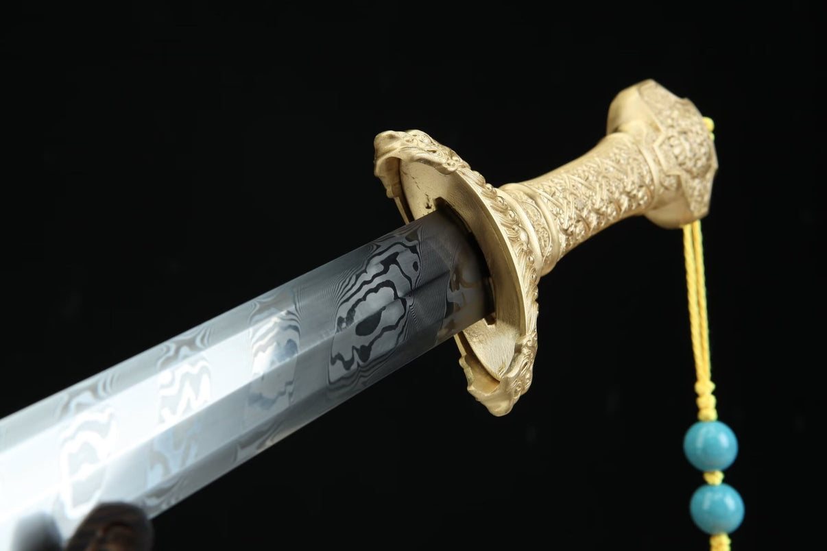 LOONGSWORD Song Jian Sword, Handcrafted Damascus Steel Blade – Chinese ...
