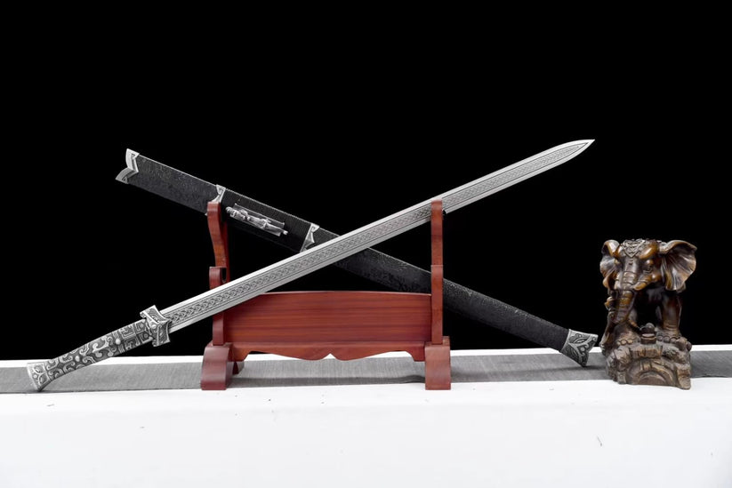 LOONGSWORD High Manganese Steel Etched Blade, Solid Wood scabbard ...