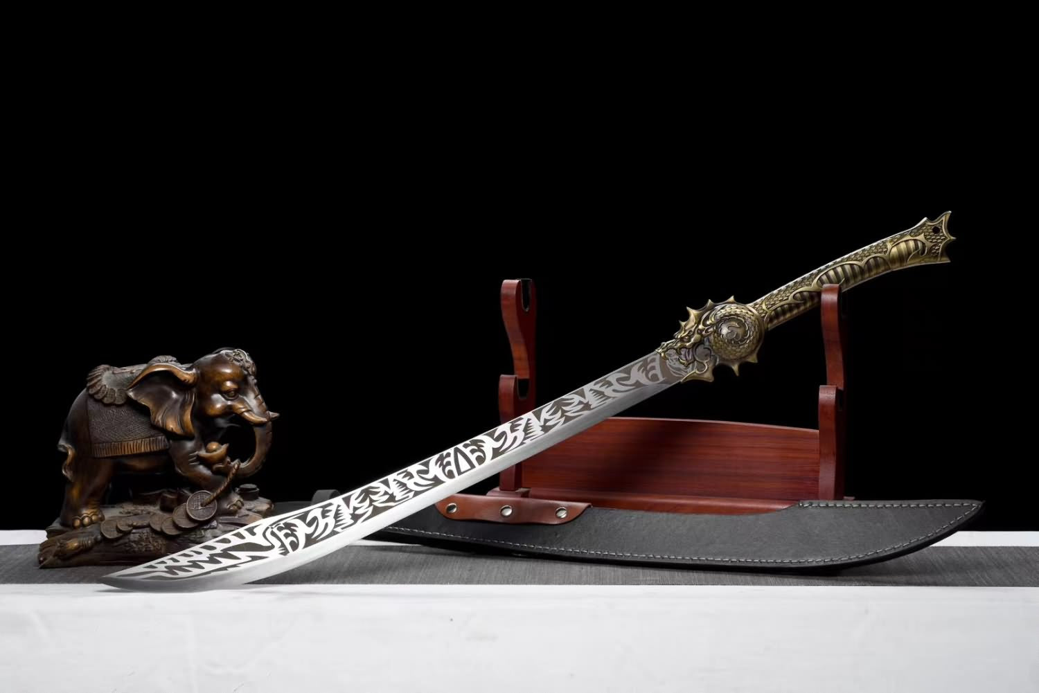 LONGSWORD Handmade Dadao Cow-Tail Sword with Forged High Carbon Steel ...