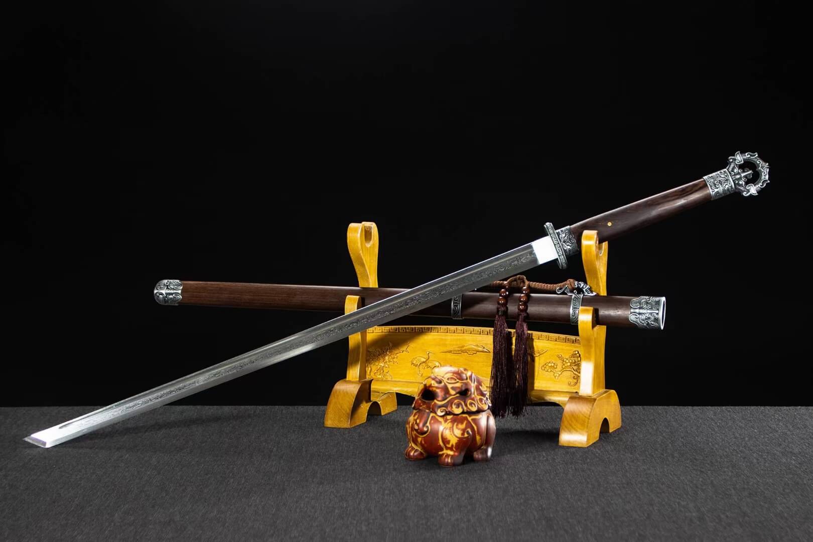 Traditional Chinese Tang dao Sword with Damascus Steel Blade – Chinese ...