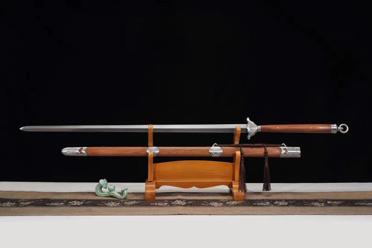 LOONGSWORD Chinese Two-Handed Sword Real(Forged Damascus Steel Blade ...