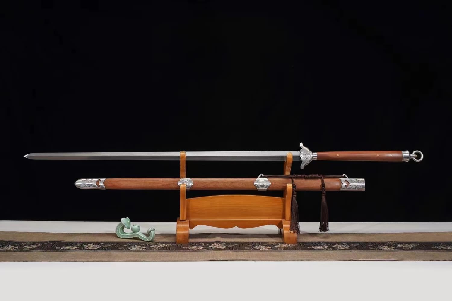 LOONGSWORD Chinese Two-Handed Sword Real(Forged Damascus Steel Blade ...