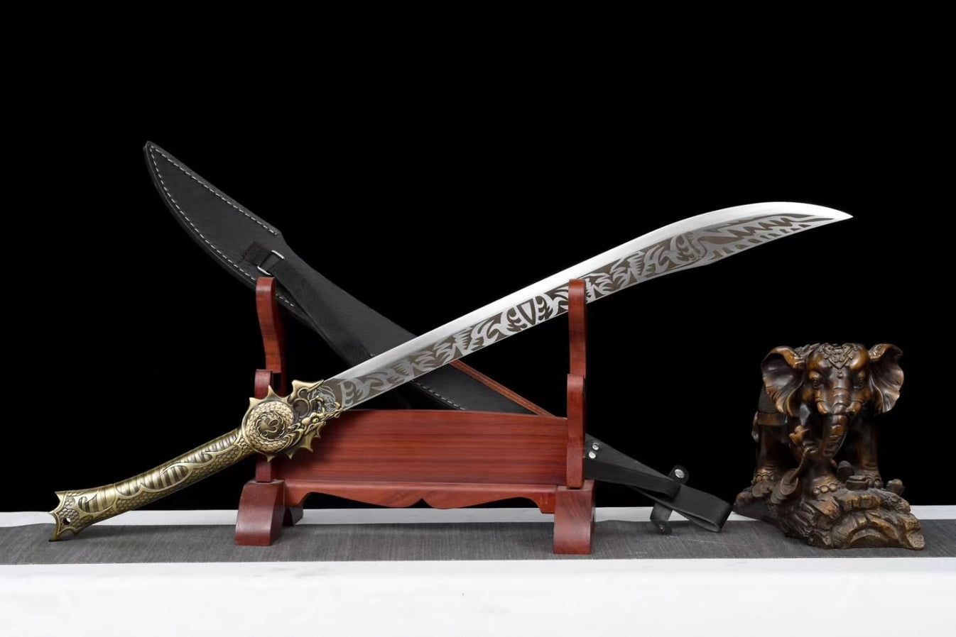 LONGSWORD Handmade Dadao Cow-Tail Sword with Forged High Carbon Steel ...