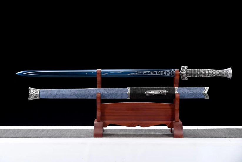 LOONGSWORD Chinese Han jian Sword-Forged High Carbon Steel Blade,Blue ...