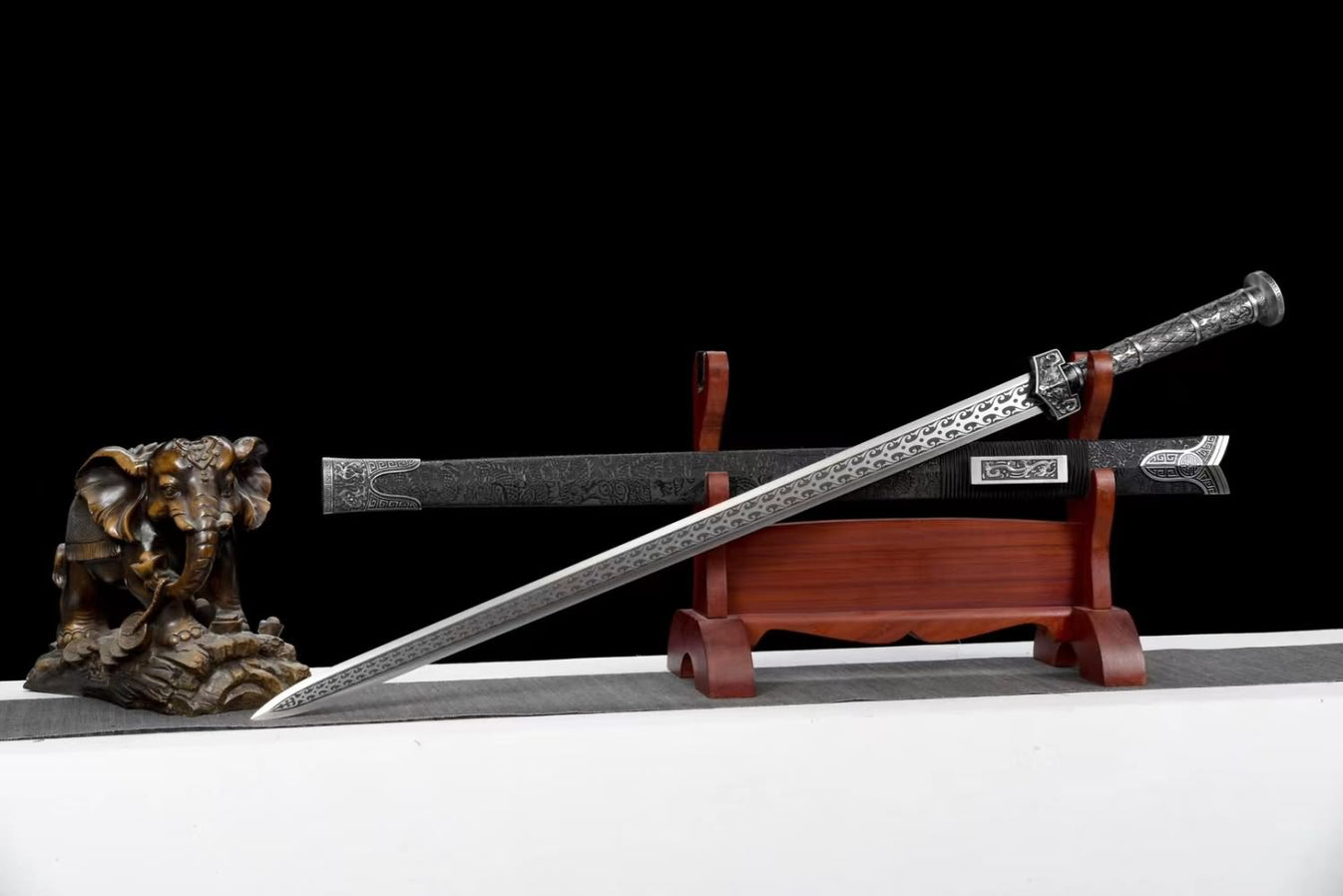 LOONGSWORD Chinese Han jian Sword Real Forged high carbon steel blade ...