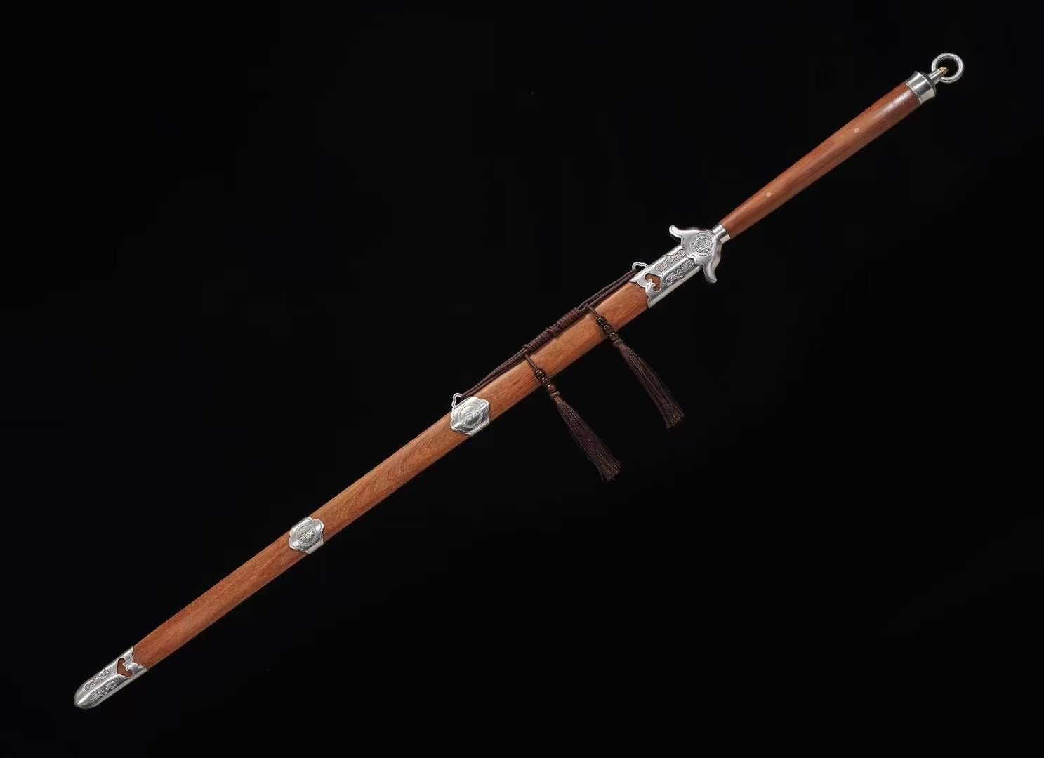 LOONGSWORD Chinese Two-Handed Sword Real(Forged Damascus Steel Blade ...