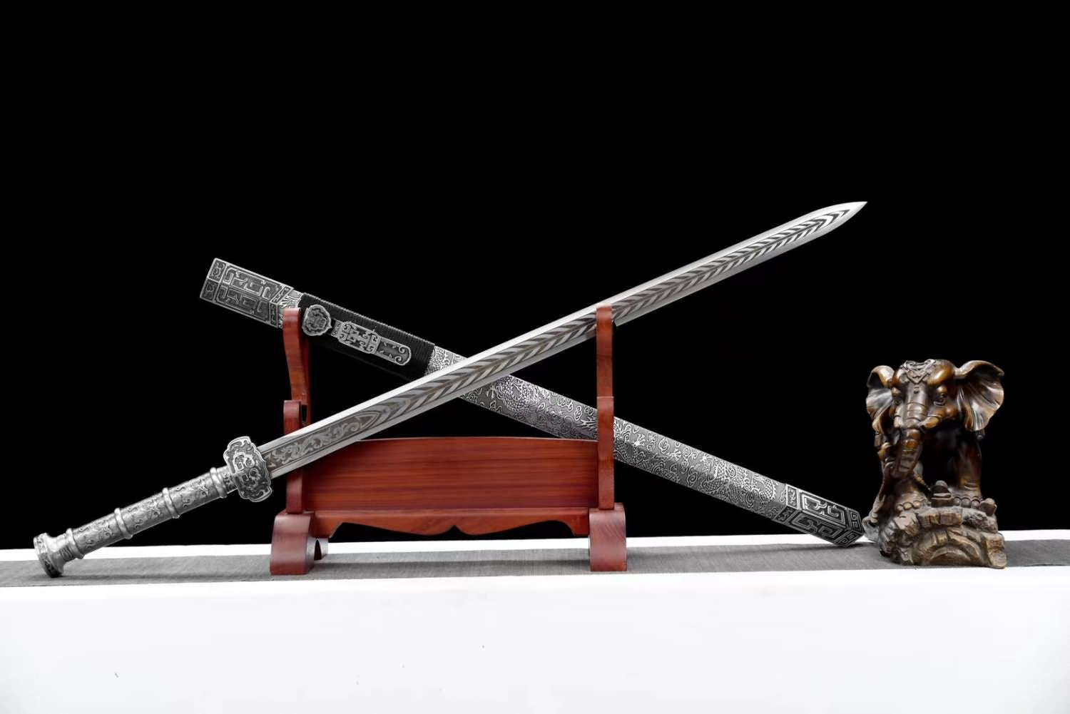 LOONGSWORD Chinese Ruyi jian Sword,Forged High Carbon Steel blades ...