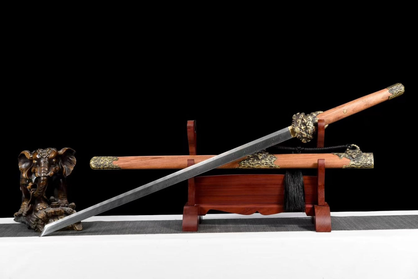 LOONGSWORD Full Tang Chinese Tang Sword(Forged Damascus Steel Blade ...